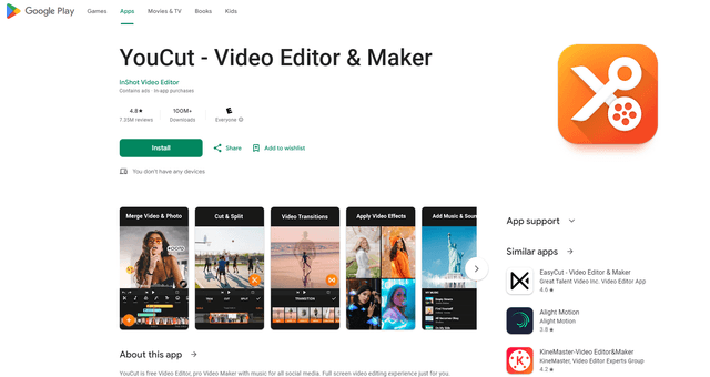 YouCut - Video Editor: Обзоры, функции, цены, руководства и альтернативы
